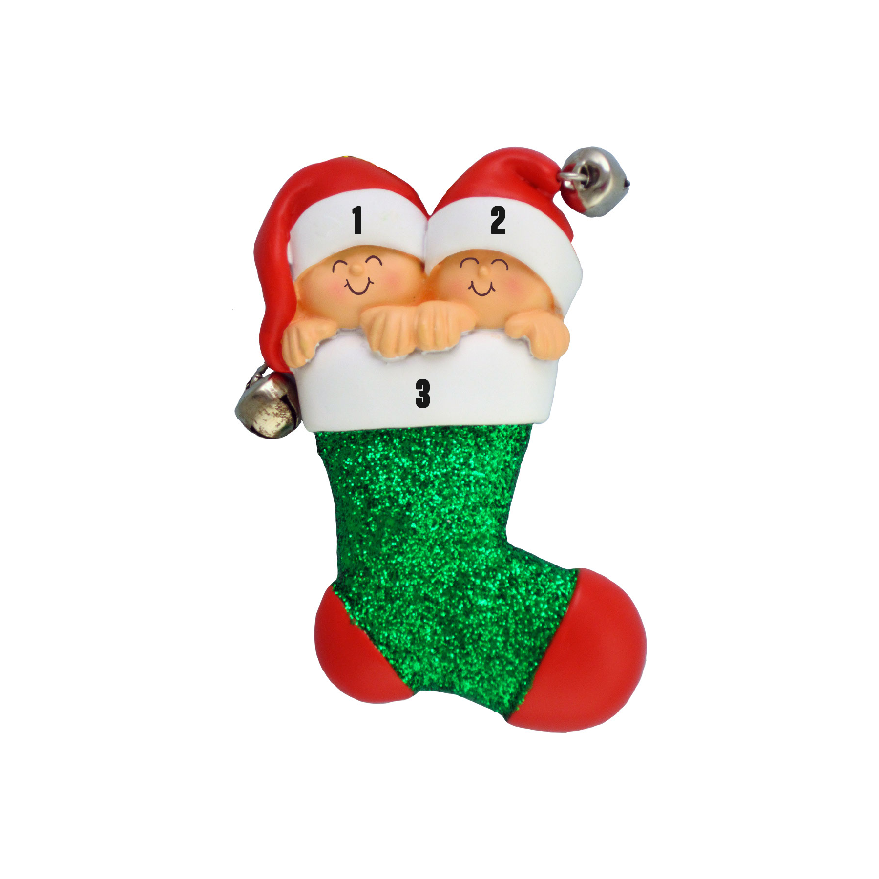 Twins in Green Stocking – Santa'Ville